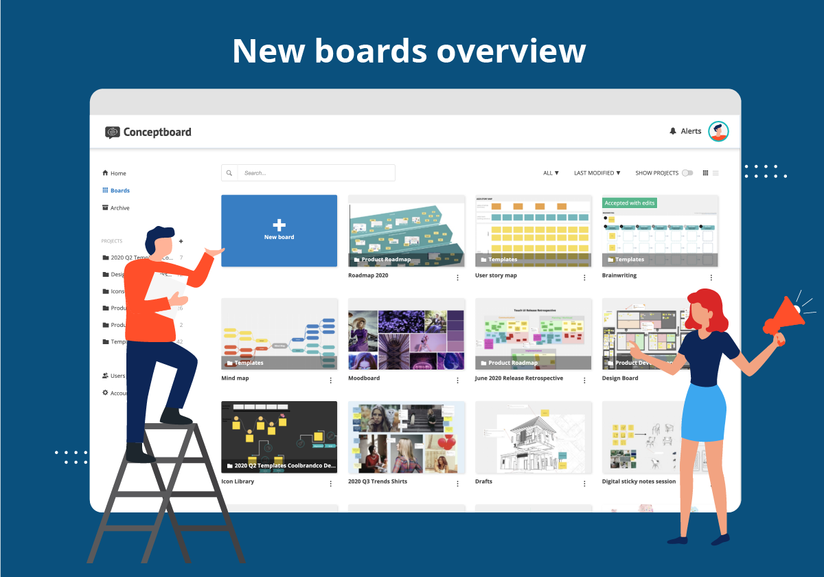 New board access requests and refreshed boards overview