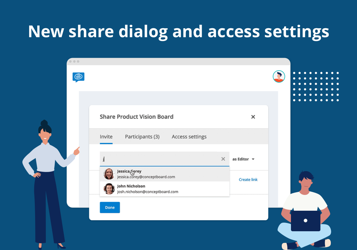 New Release: New Share Dialog | Conceptboard