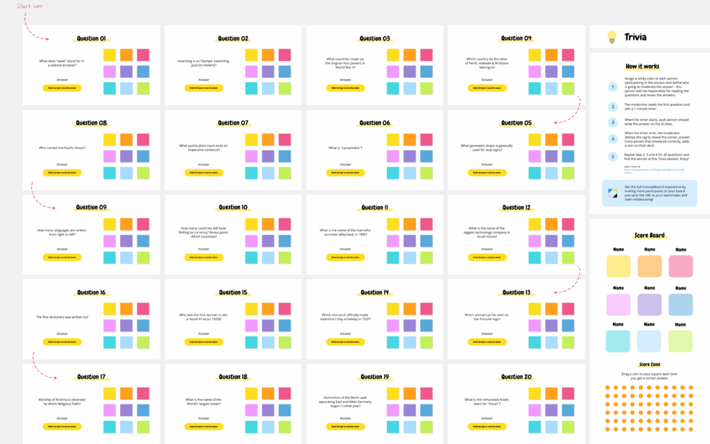 Virtual Icebreakers ⇒ Effective Templates from Conceptboard